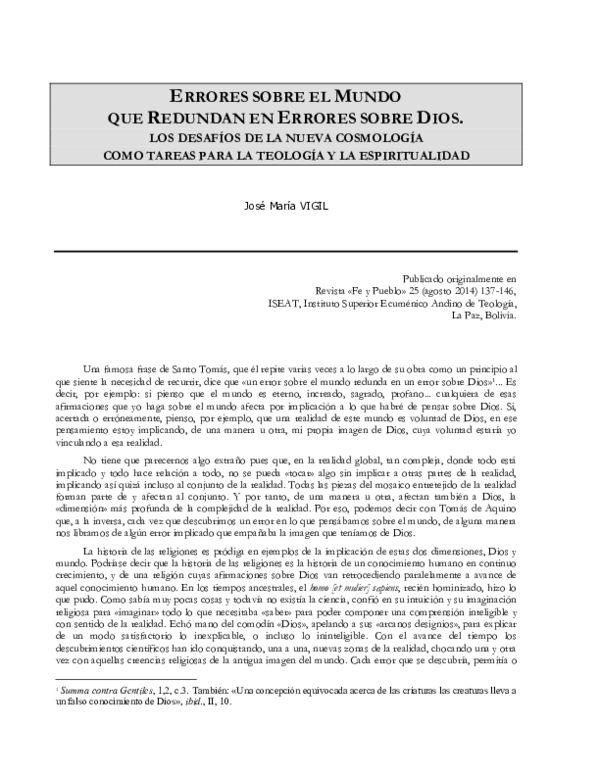 (PDF) RELaT 440 VIGIL, JM. – «Errores sobre el mundo que redundan en errores sobre Dios».