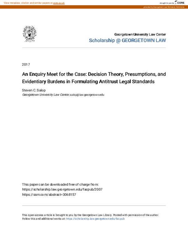 (PDF) An Enquiry Meet for the Case: Decision Theory, Presumptions, and ...