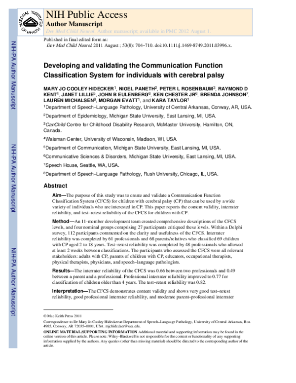 (PDF) Developing and validating the Communication Function ...