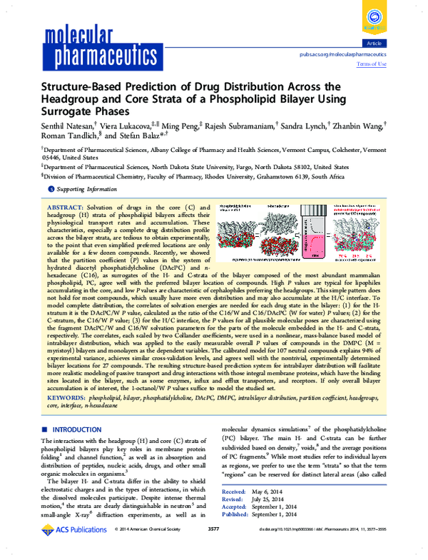 (PDF) Structure-Based Prediction of Drug Distribution Across the ...