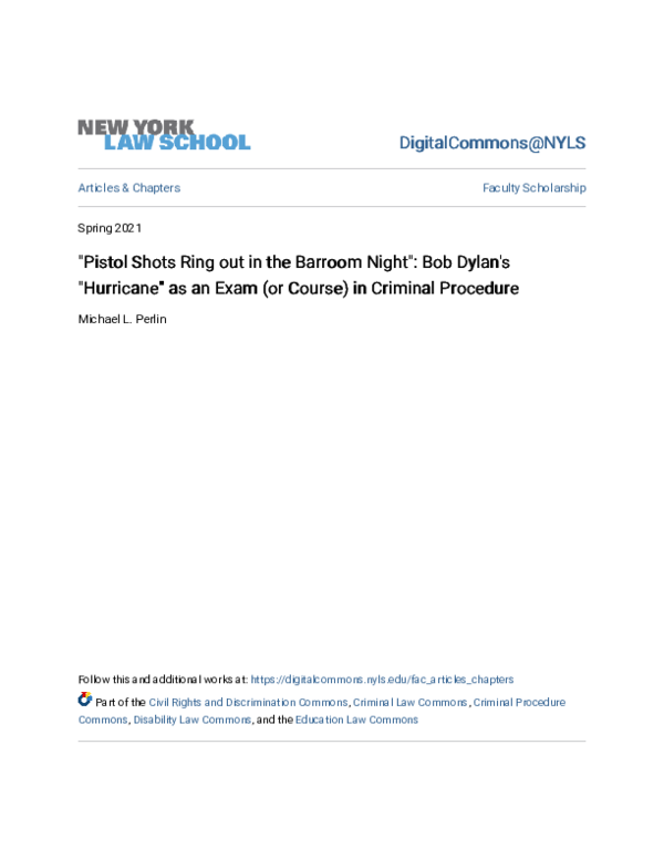 (PDF) Pistol Shots Ring Out in the Barroom Night': Bob Dylan’s ...