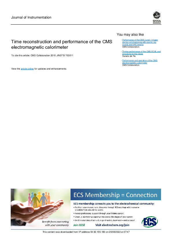 (PDF) Time Resolution Study of CMS Electromagnetic Calorimeter