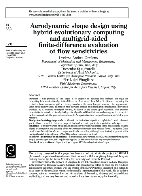 Pdf Aerodynamic Shape Design Using Hybrid Evolutionary Computation