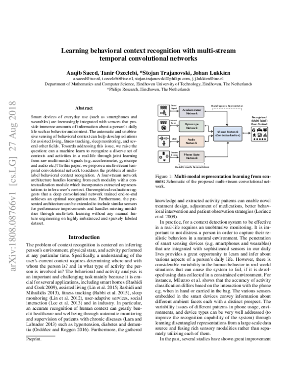 (PDF) Learning behavioral context recognition with multi-stream temporal convolutional networks