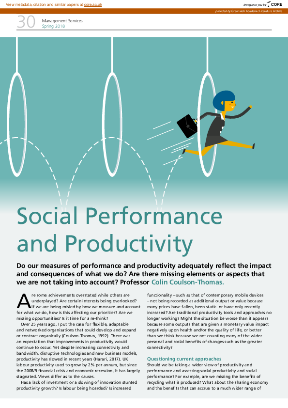 (PDF) Social performance and productivity