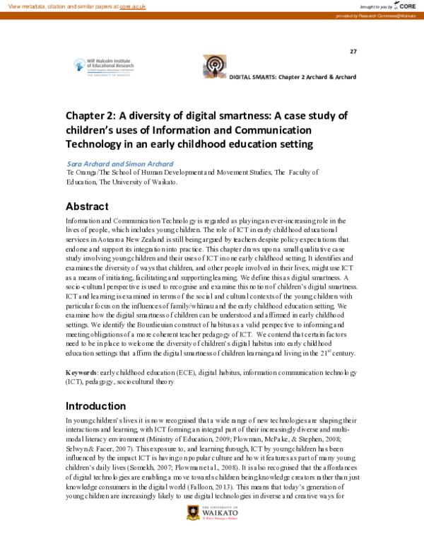 (PDF) A diversity of digital smartness: A case study of children's uses ...