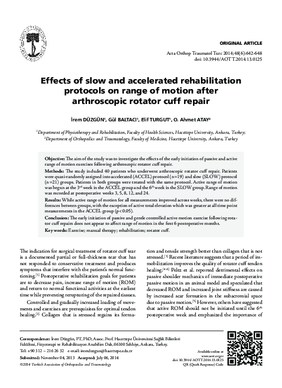 (PDF) Effects of slow and accelerated rehabilitation protocols on range of motion after ...