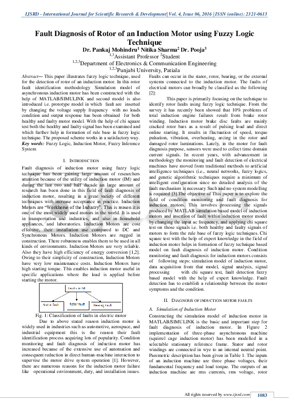 (PDF) Fault Diagnosis of Rotor of an Induction Motor using Fuzzy Logic Technique | Dr. Pankaj ...