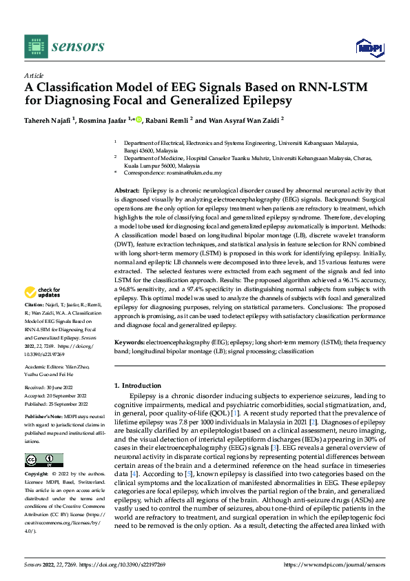 (PDF) A Classification Model of EEG Signals Based on RNN-LSTM for Diagnosing Focal and ...