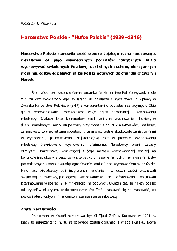 (DOC) Harcerstwo Polskie "Hufce Polskie" 1939-1947