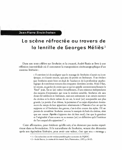 (PDF) La scène réfractée au travers de la lentille de Georges Méliès ...