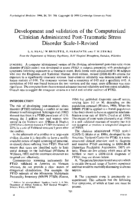 (PDF) Development and validation of the Computerized Clinician ...