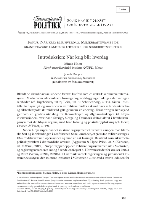 (PDF) Introduksjon: Når krig blir hverdag