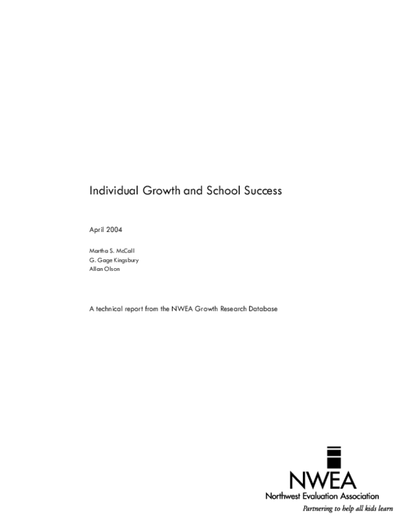 (PDF) Individual Growth and School Success
