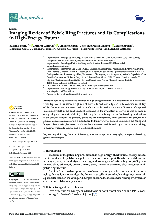 (PDF) Imaging Review of Pelvic Ring Fractures and Its Complications in ...