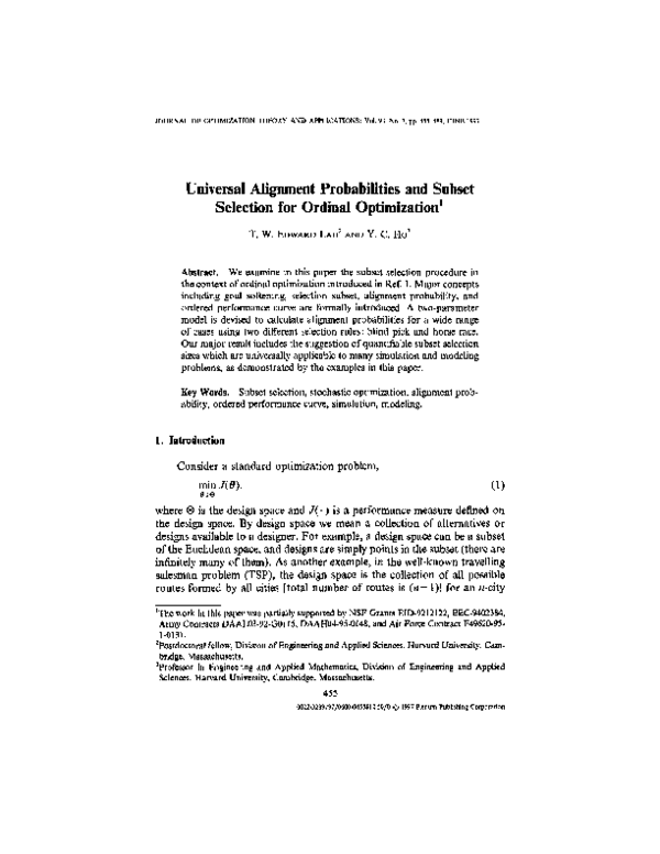 (PDF) Universal Alignment Probabilities and Subset Selection for ... (PDF) Universal Alignment Probabilities and Subset Selection for ...