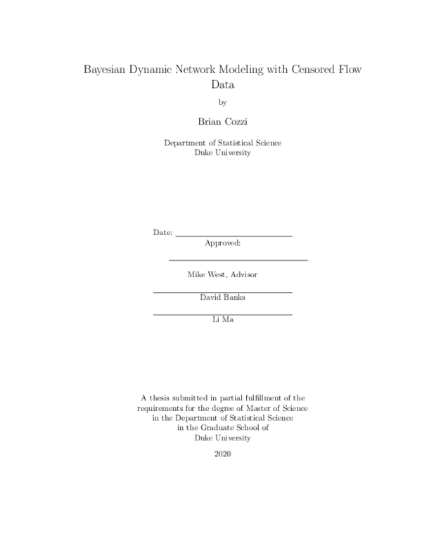 (PDF) Bayesian Dynamic Network Modeling with Censored Flow Data