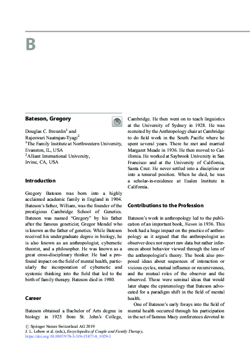 (PDF) Bateson, Gregory