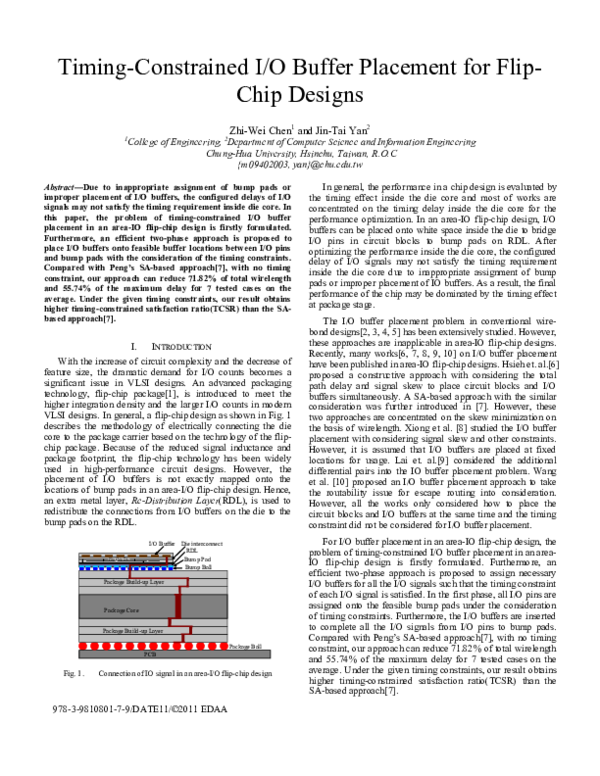 (PDF) Timing-constrained I/O buffer placement for flip-chip designs