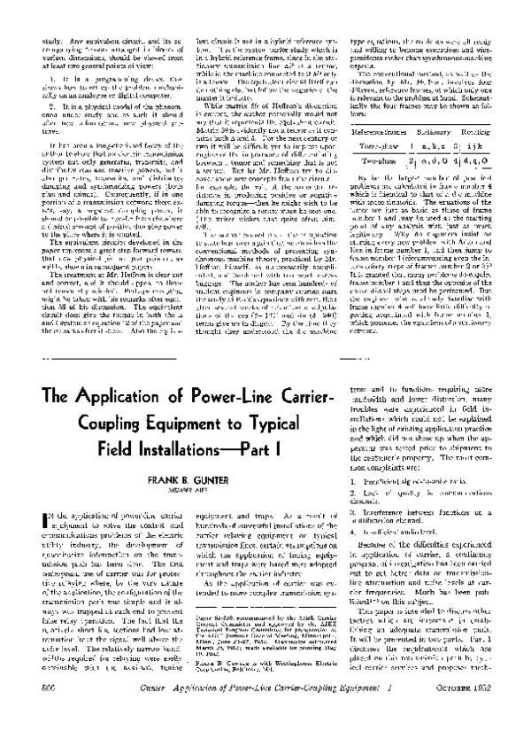 (PDF) The Application of Power-Line Carrier-Coupling Equipment to ...