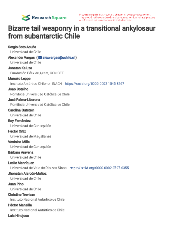 (PDF) Bizarre tail weaponry in a transitional ankylosaur from ...