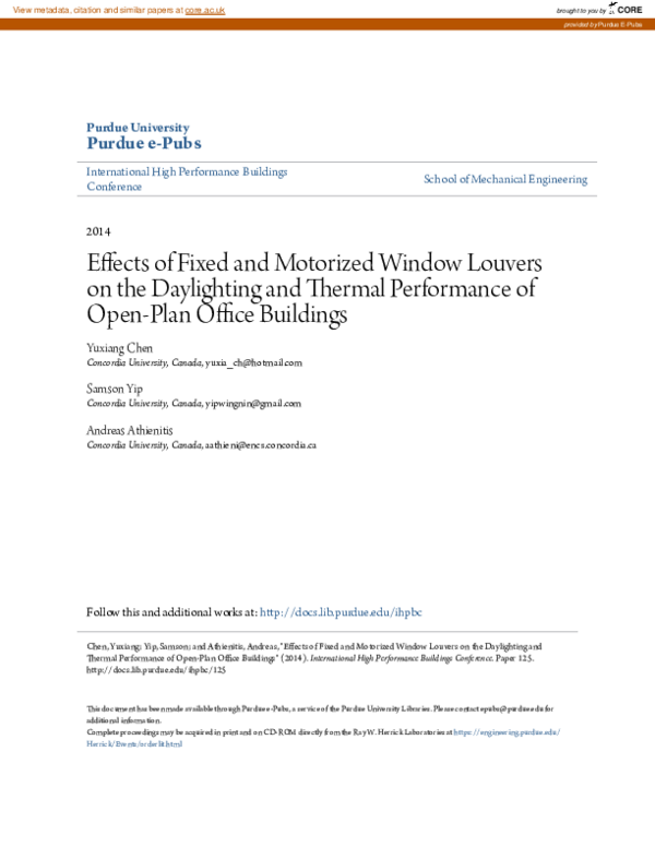 (PDF) Effects of Fixed and Motorized Window Louvers on the Daylighting ...