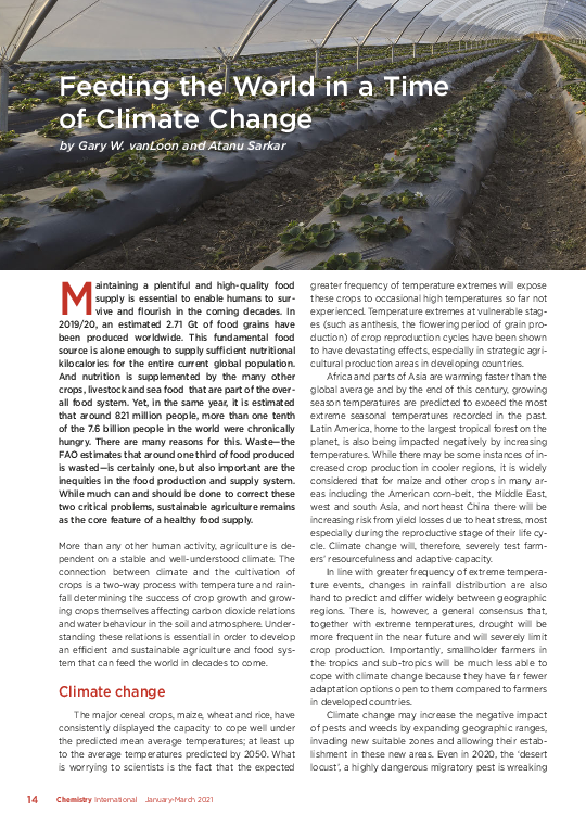 (PDF) Feeding the World in a Time of Climate Change