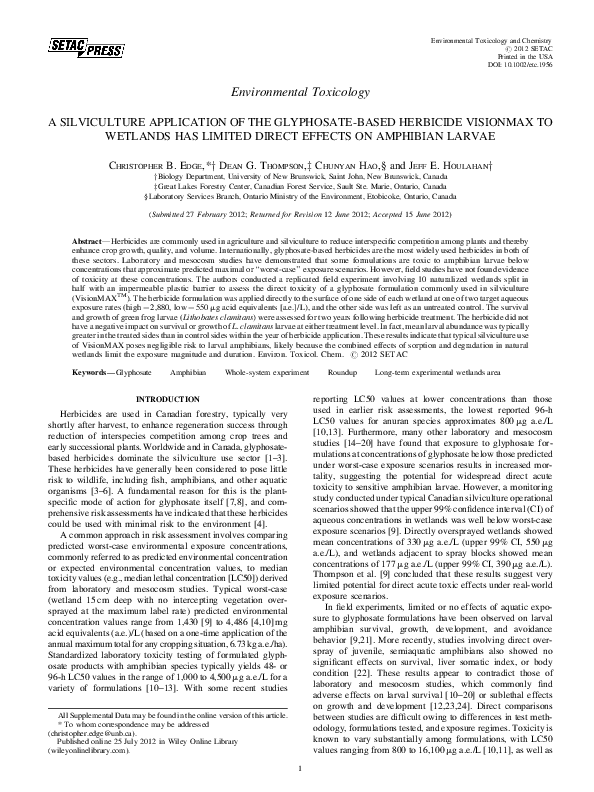 (PDF) A silviculture application of the glyphosate-based herbicide ...