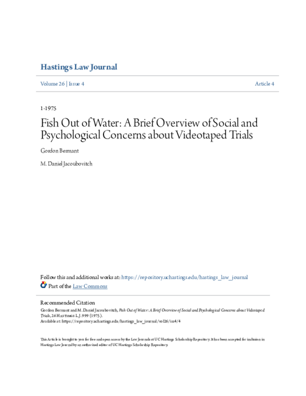 (PDF) Fish out of water: A brief overview of social and psychological ...