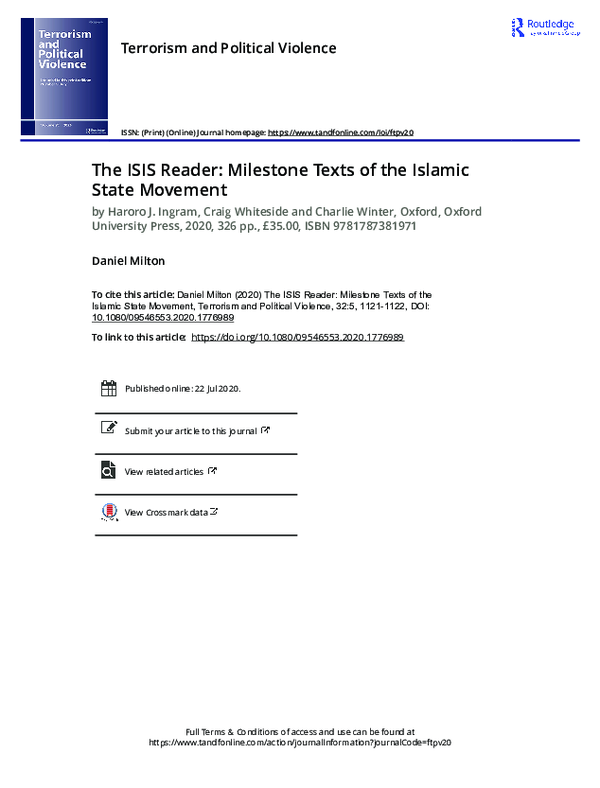 (PDF) The ISIS Reader: Milestone Texts of the Islamic State Movement