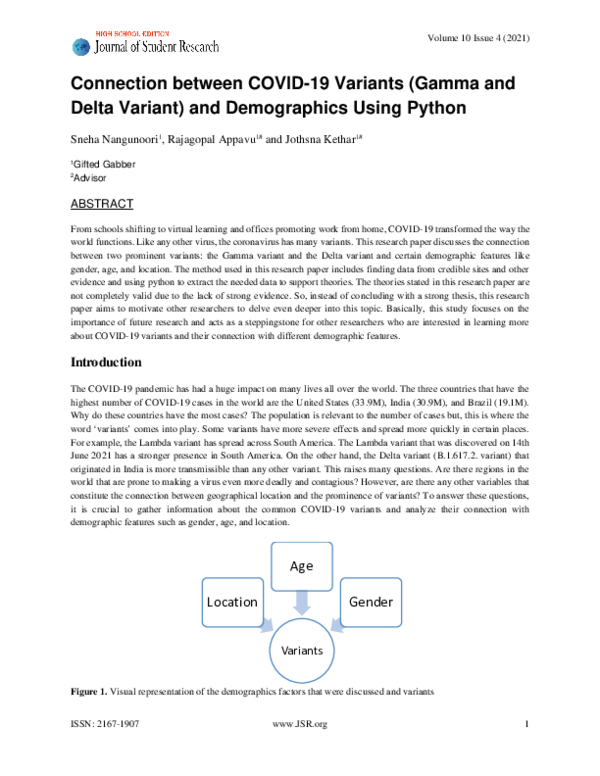 (PDF) The Connection between COVID-19 Variants (Gamma and Delta Variant ...