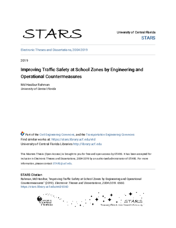 (PDF) Improving Traffic Safety at School Zones by Engineering and ...