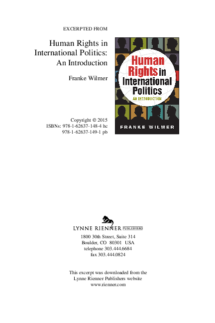 (PDF) Human Rights in International Politics: An Introduction