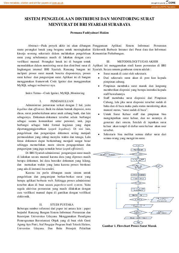 (PDF) Sistem Pengelolaan Distribusi Dan Monitoring Surat Menyurat DI ...