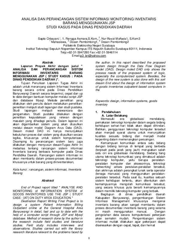 (PDF) Analisa Dan Perancangan Sistem Informasi Monitoring Inventaris Barang Menggunakan JSP ...