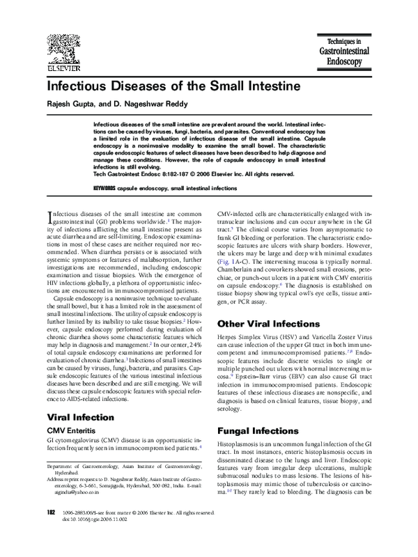 (PDF) Infectious Diseases of the Small Intestine