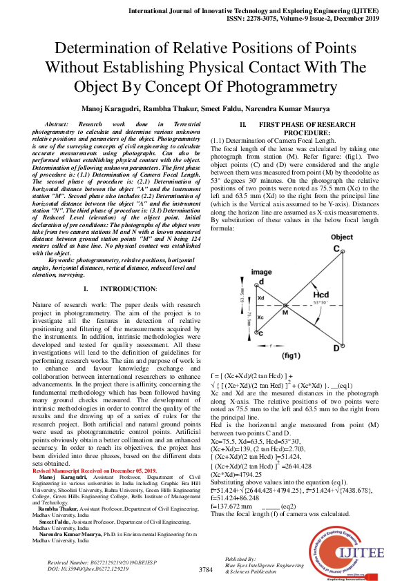 (PDF) Determination of Relative Positions of Points Without Establishing Physical Contact With ...