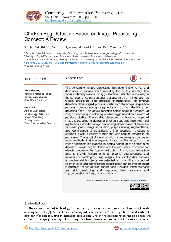 (PDF) Chicken Egg Detection Based-on Image Processing Concept: A Review