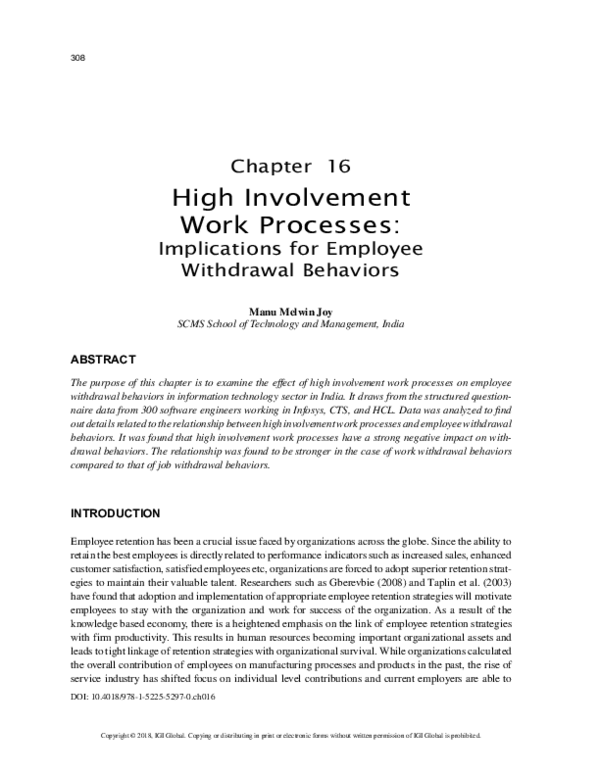 (PDF) High Involvement Work Processes