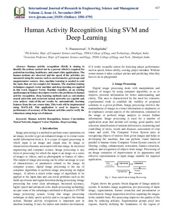 Pdf Human Activity Recognition Using Svm And Deep Learning