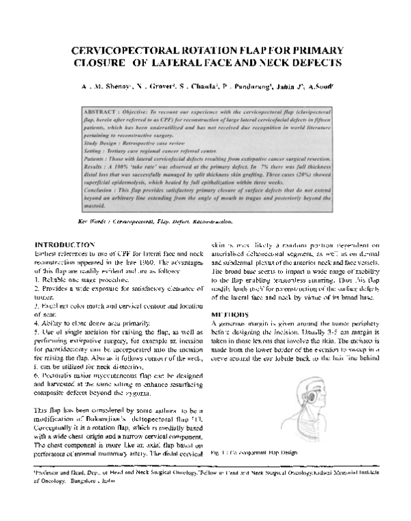 (PDF) Cervicopectoral rotation flap for primary closure of lateral face ...
