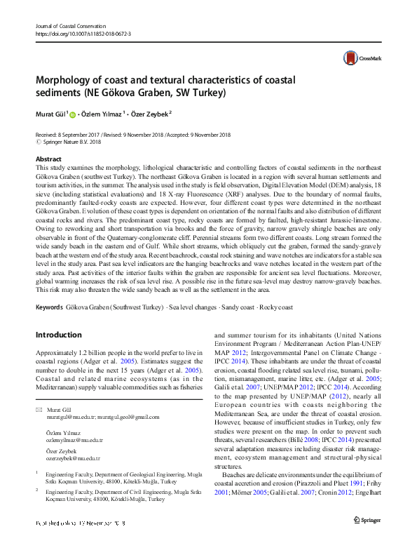 (PDF) Morphology of coast and textural characteristics of coastal ...