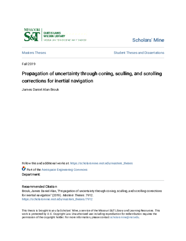 (PDF) Propagation of uncertainty through coning, sculling, and scrolling corrections for ...