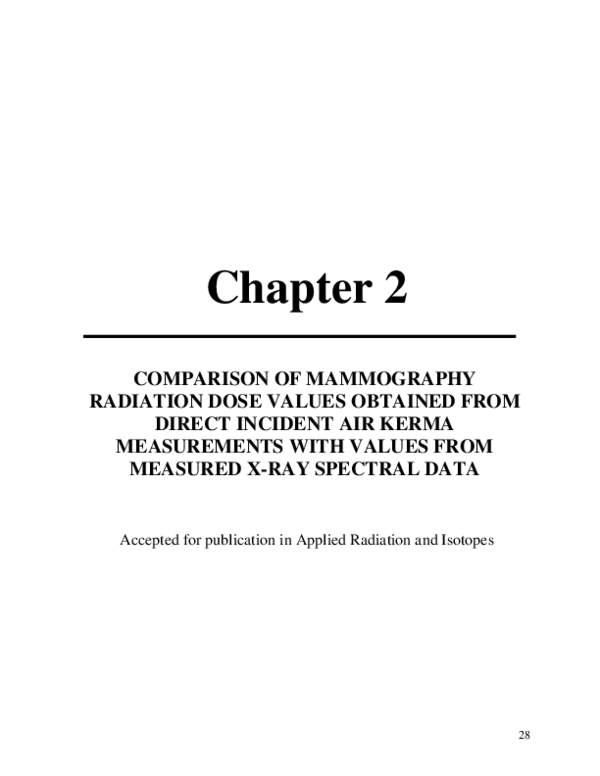 (PDF) Comparison of mammography radiation dose values obtained from ...