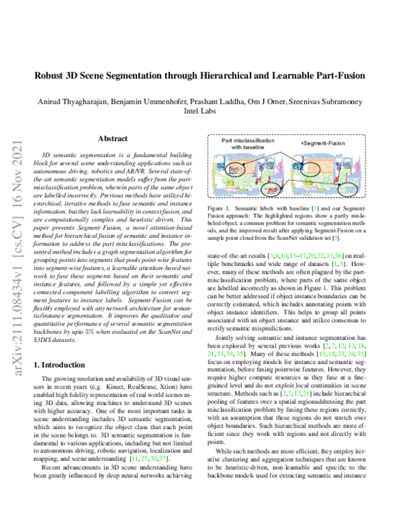 (PDF) Robust 3D Scene Segmentation through Hierarchical and Learnable ...