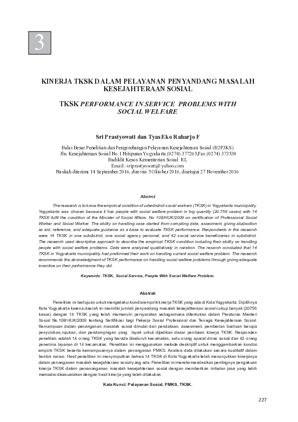 (PDF) Kinerja Tksk dalam Pelayanan Penyandang Masalah Kesejahteraan Sosial