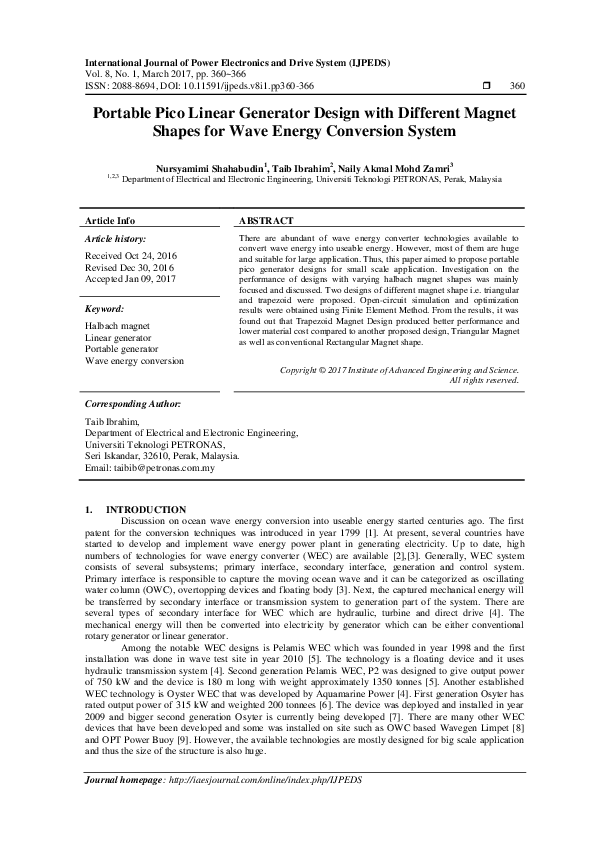 (PDF) Portable Pico Linear Generator Design with Different Magnet ...