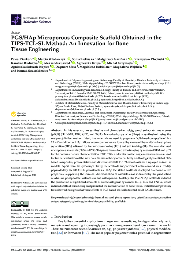 (PDF) PGS/HAp Microporous Composite Scaffold Obtained in the TIPS-TCL ...