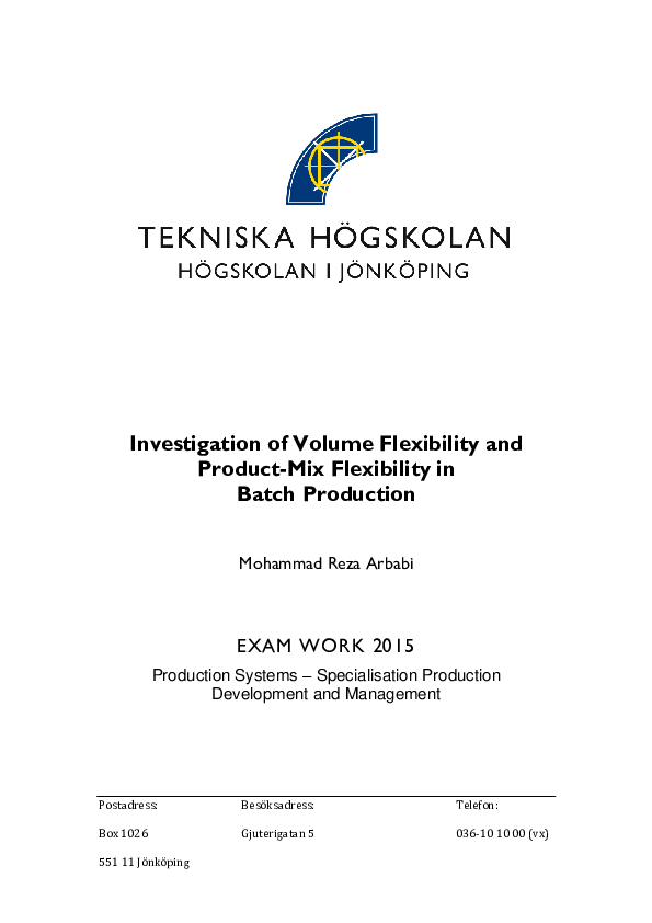 (PDF) Investigation of Volume Flexibility and Product-Mix Flexibility ...