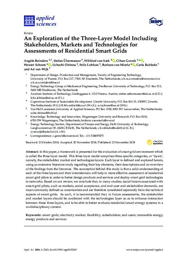 (PDF) An Exploration of the Three-Layer Model Including Stakeholders, Markets and Technologies ...